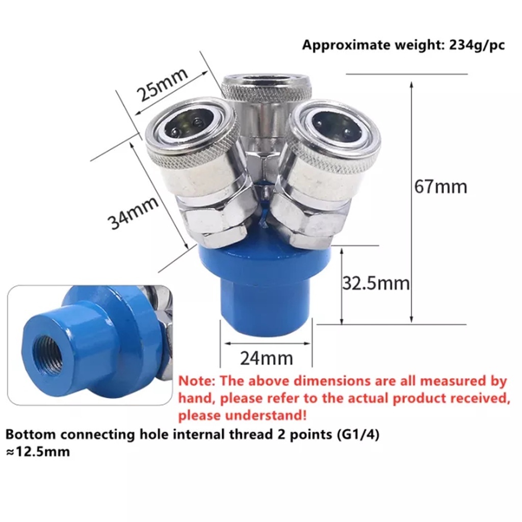 2 Way 3 Way Air Compressor 1/4" Quick Connector Pneumatic Compressor ...