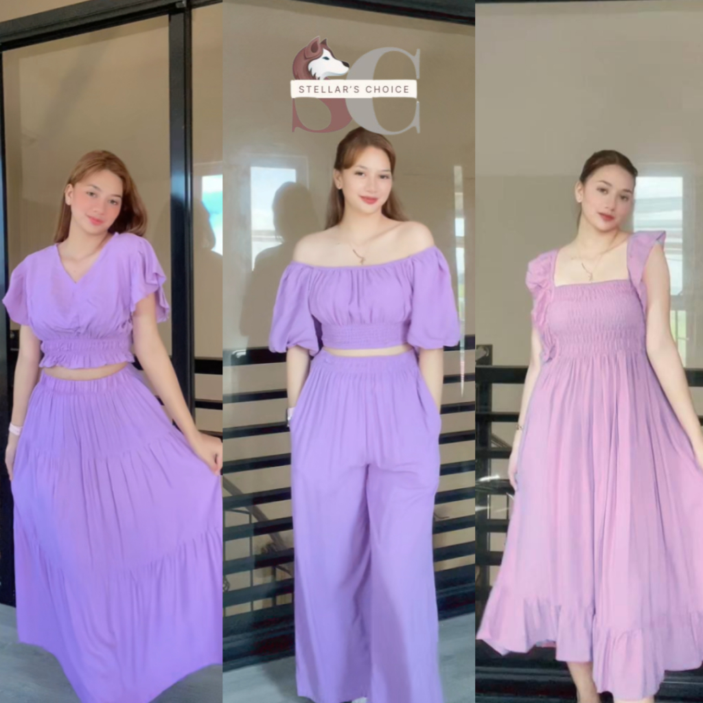 SC Lilac Purple Dress and Coordinates Terno Collection | Shopee Philippines