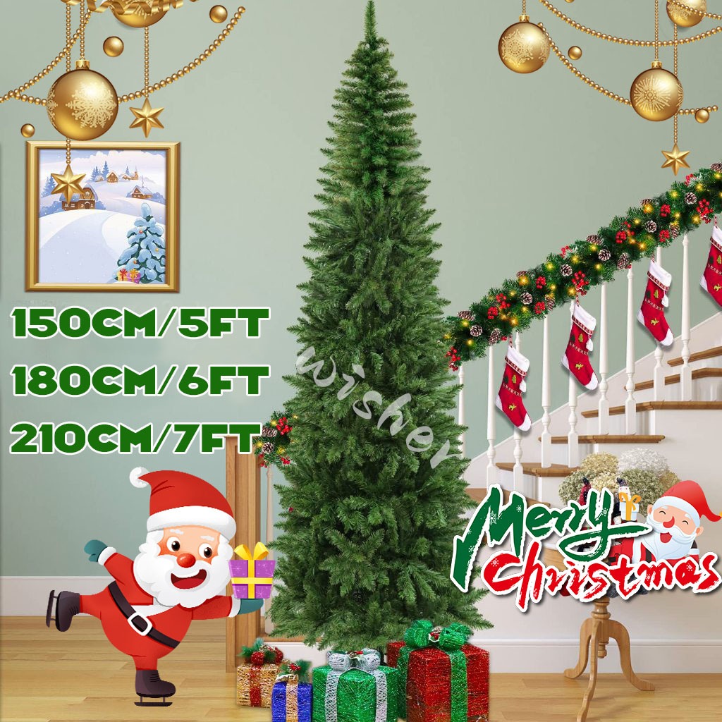 Green Pointed Christmas Tree Slender Slim Pen Tree Slim type Christmas ...