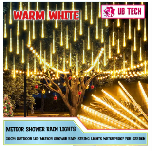 8 Tubes 30cm / 50cm Fairy Light Outdoor Led Meteor Shower Rain String ...