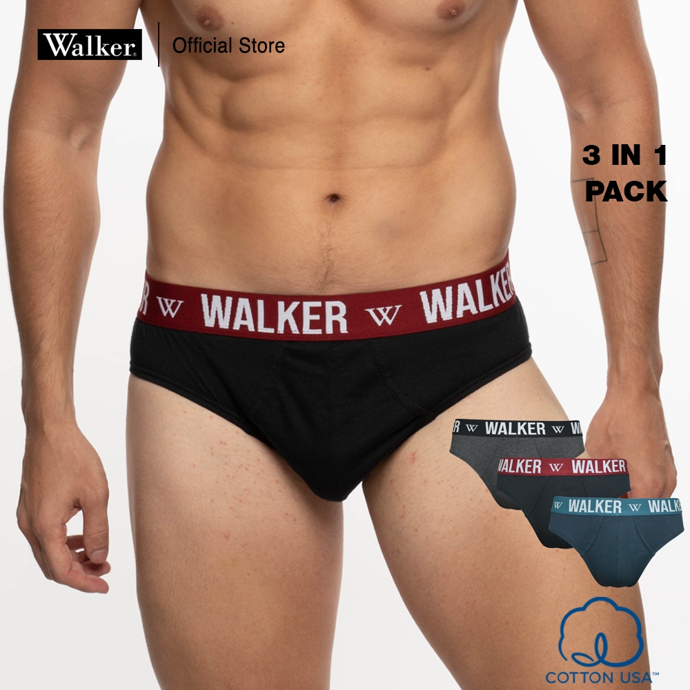 Walker Organic Cotton USA Men Modern Hipster Bold Underwear Brief (3 in 1 Pack) | Shopee Philippines