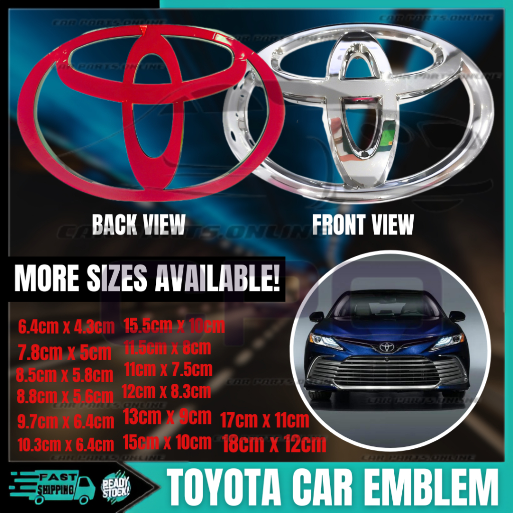 CPO TOYOTA Car Logo Emblem Car Front Grille Emblem Logo Rear Trunk ...