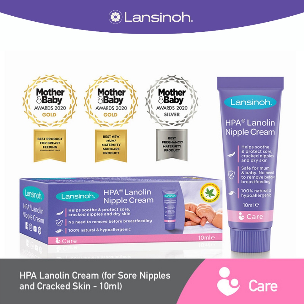 Lansinoh HPA Lanolin Nipple Cream for Sore Nipple & Cracked Skin, 100% ...