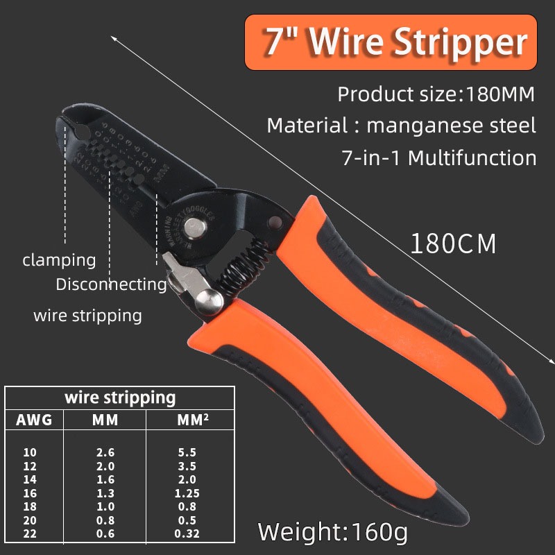 7 IN 1 Wire Stripper Stripping Crimping Pliers Wire Stripper Multi ...