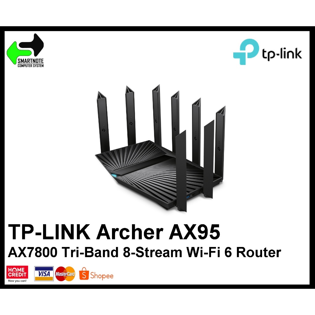 TP-LINK Archer AX95 AX7800 Tri-Band 8-Stream Wi-Fi 6 Router | Shopee ...