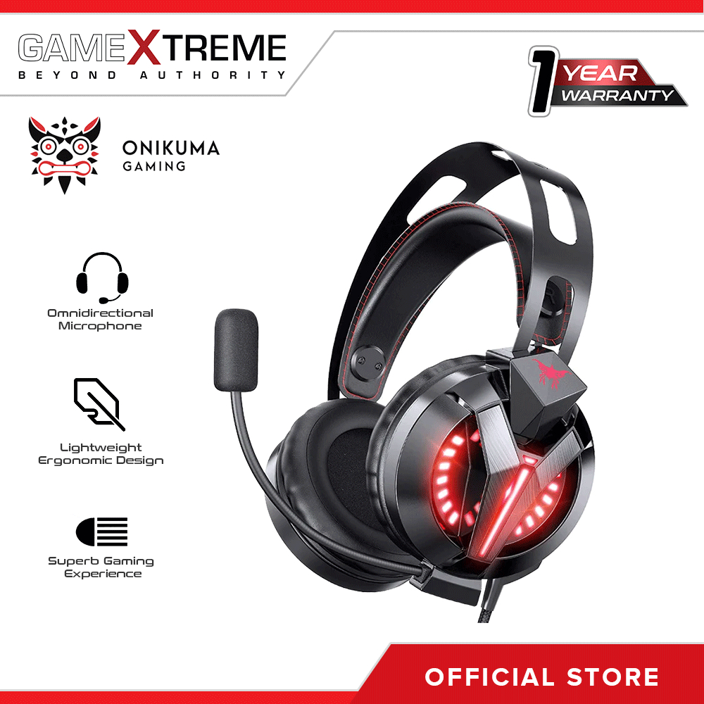 Onikuma M180 Pro Single LED Gaming Headset Black Combat Wing | Shopee ...