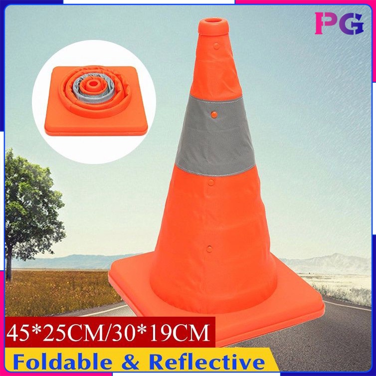 Reflective Traffic Cone Barricade Warning Signs LED Light Strip Folding ...