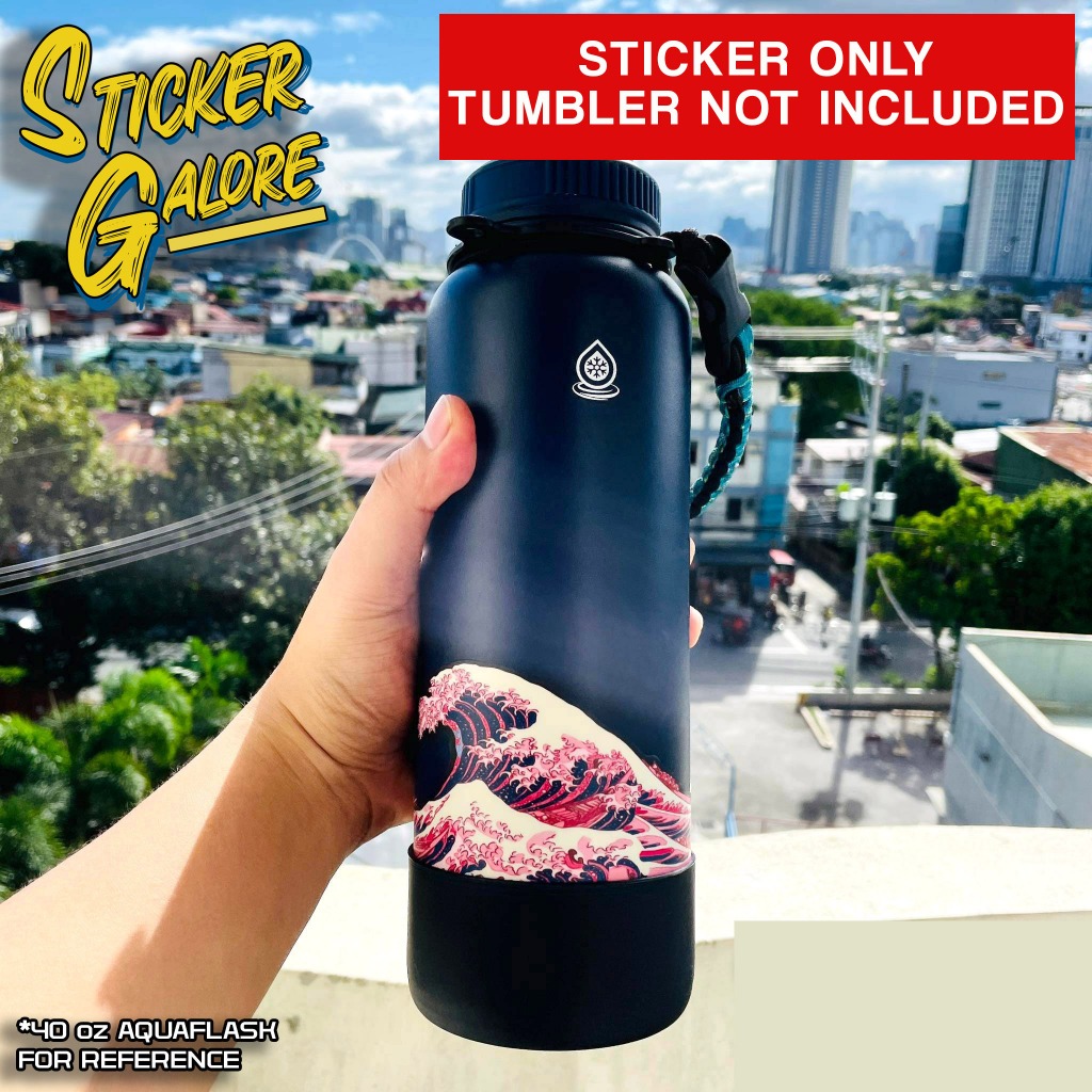 SAKURA KANAGAWA WAVE INFINITY STICKER FOR AQUAFLASK (Waterproof and ...