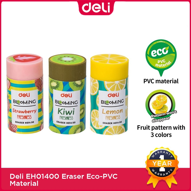 Deli EH01400 Eraser Cute Fruit Pencil Eraser for Kids Student ...