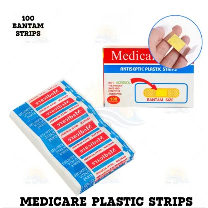 SDS 100 Pcs Medical Plaster Strips Adhesive Antiseptic Bandage Band Aid ...