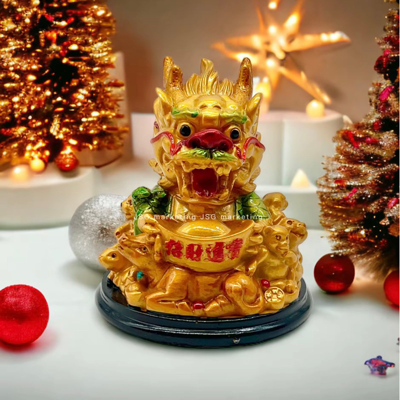 Ziyang 2024 Dragon Feng Shui desktop Table Statue Lucky Charm Wealth ...