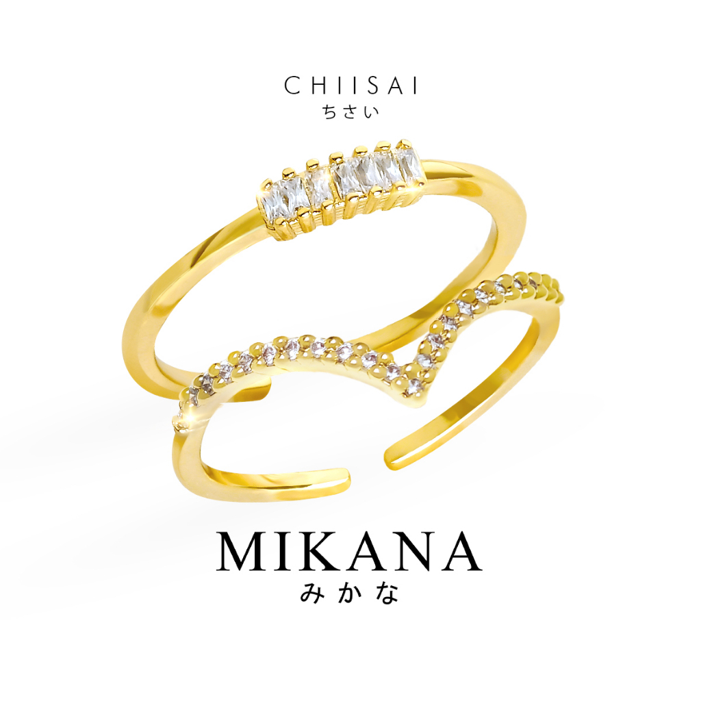 Mikana Gold Band 14k Gold Plated Kanai Ring Set for Women Accessories ...