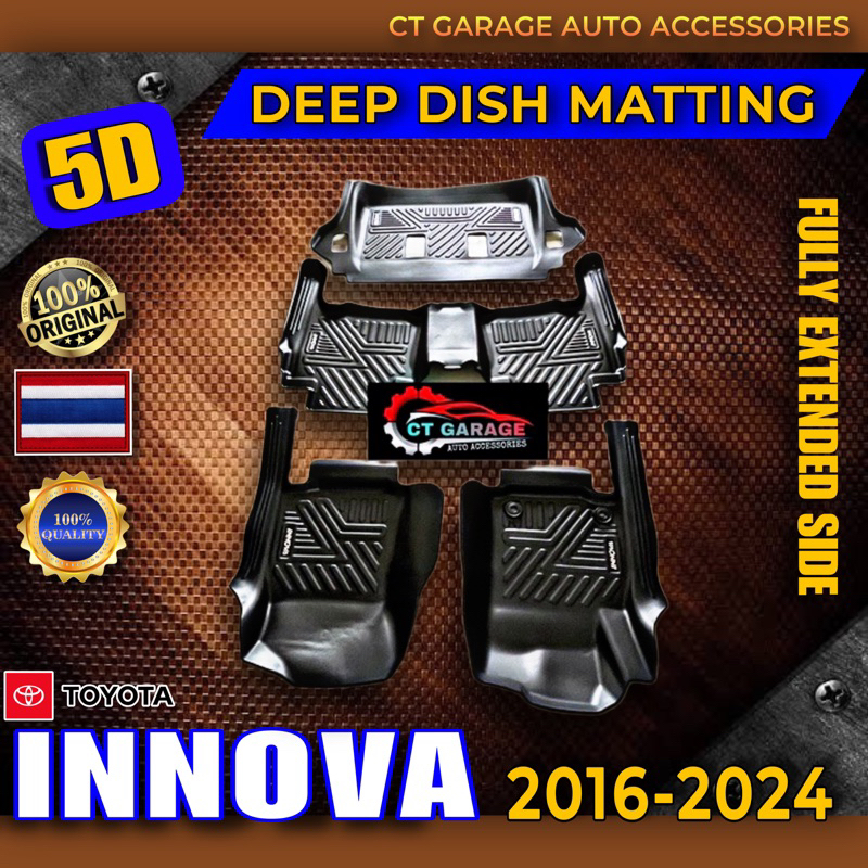 TOYOTA INNOVA 2016-2024 5D DEEP DISH MATTING (fully extended side ...
