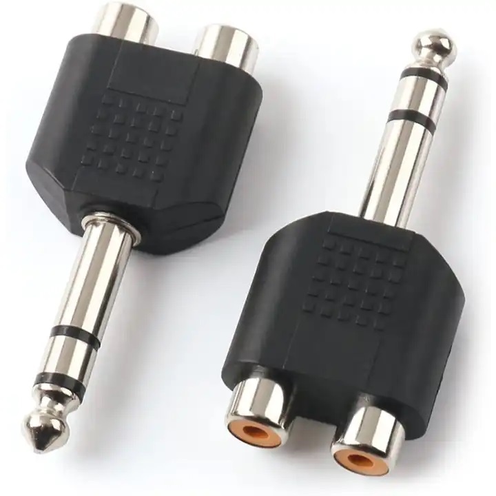 1P STEREO PL PLUG TO 2 FEMALE RCA CONBINATION ADAPTOR | Shopee Philippines