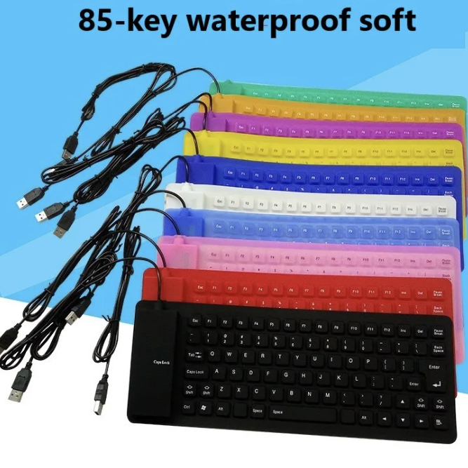 New 85 Keys Foldable Soft Keyboard Flexible USB mini Keyboard for PC ...