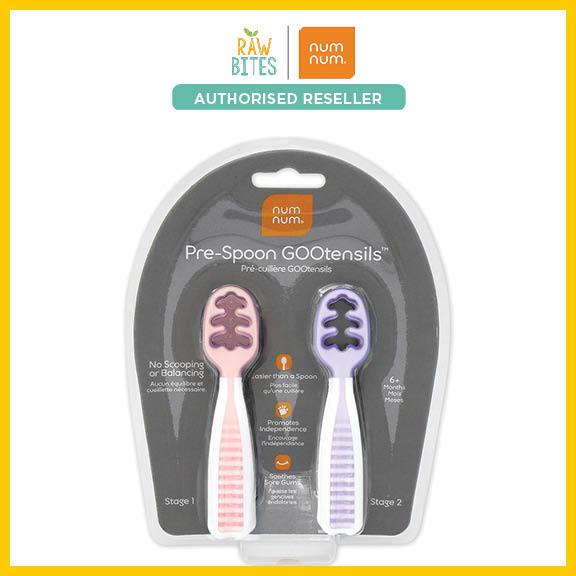 NumNum GOOtensil Self-feeding Baby Pre-spoons - Rosebud & Frosty Lilac ...
