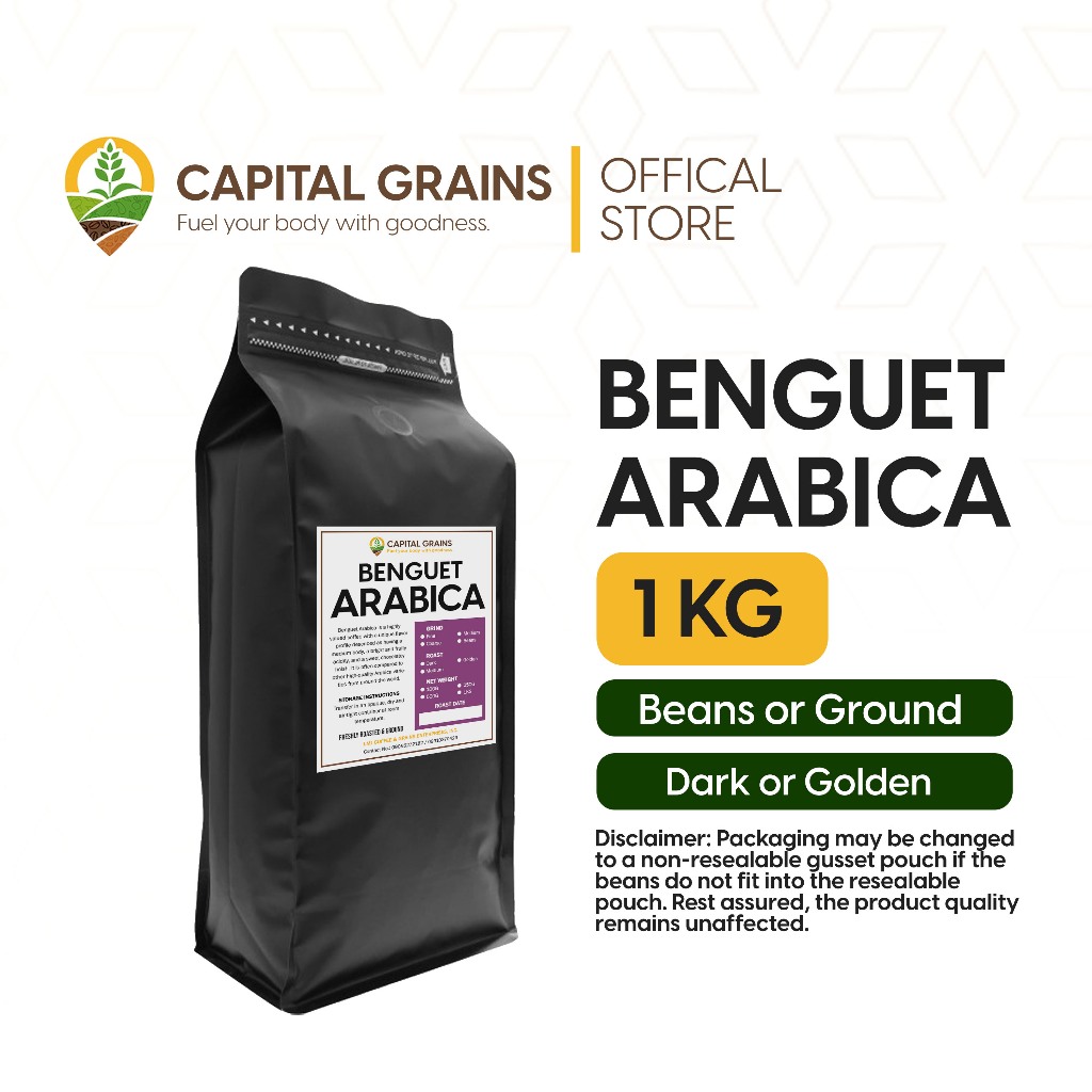 [CG] 1KG Benguet Arabica Coffee in Resealable Pouch Beans or Ground ...