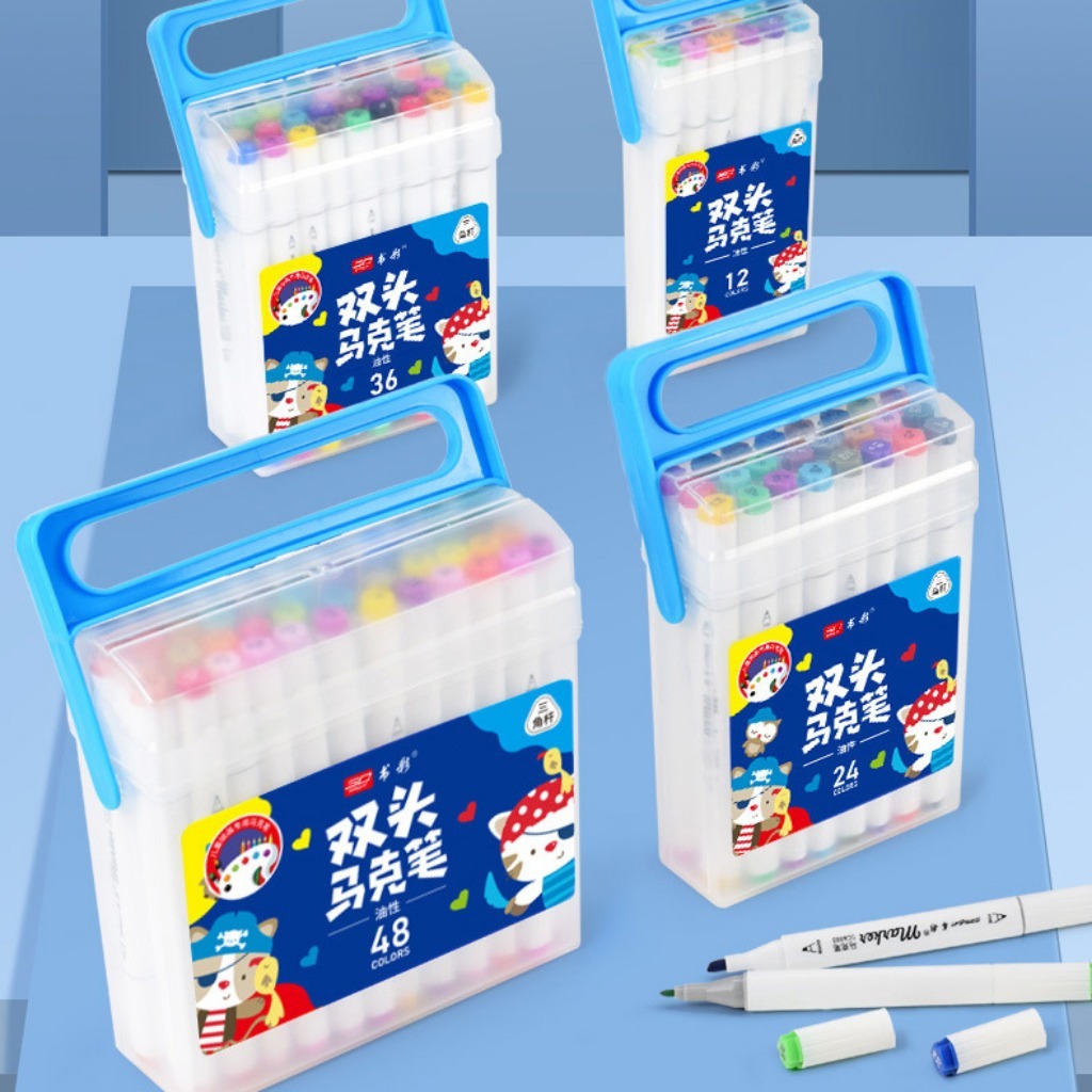 Painting Markers 36/48Colors Dual Tips Marker Oil Based Marker Pen ...