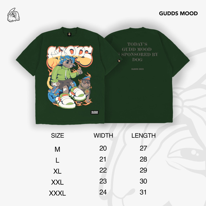 GUDDS MOOD "T- SHIRT" GREEN EMERALD | Shopee Philippines