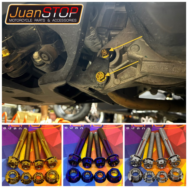 Nmax/Aerox V1/V2 Engine Support bolts with nut (Sold as set) | Shopee ...