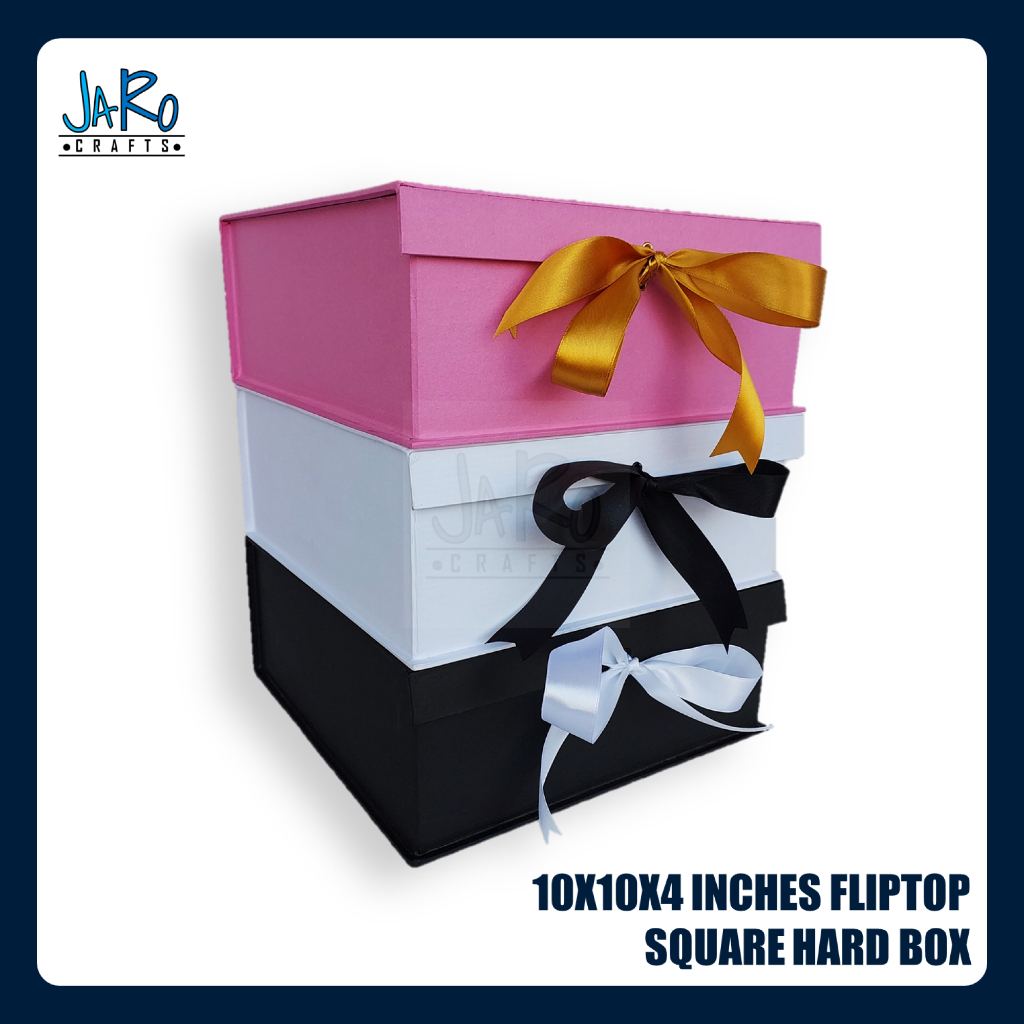 10x10x4 inches - Fliptop Square Hard Box / Gift Box | Shopee Philippines