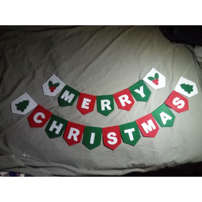 MERRY CHRISTMAS BUNTING(full set) | Shopee Philippines