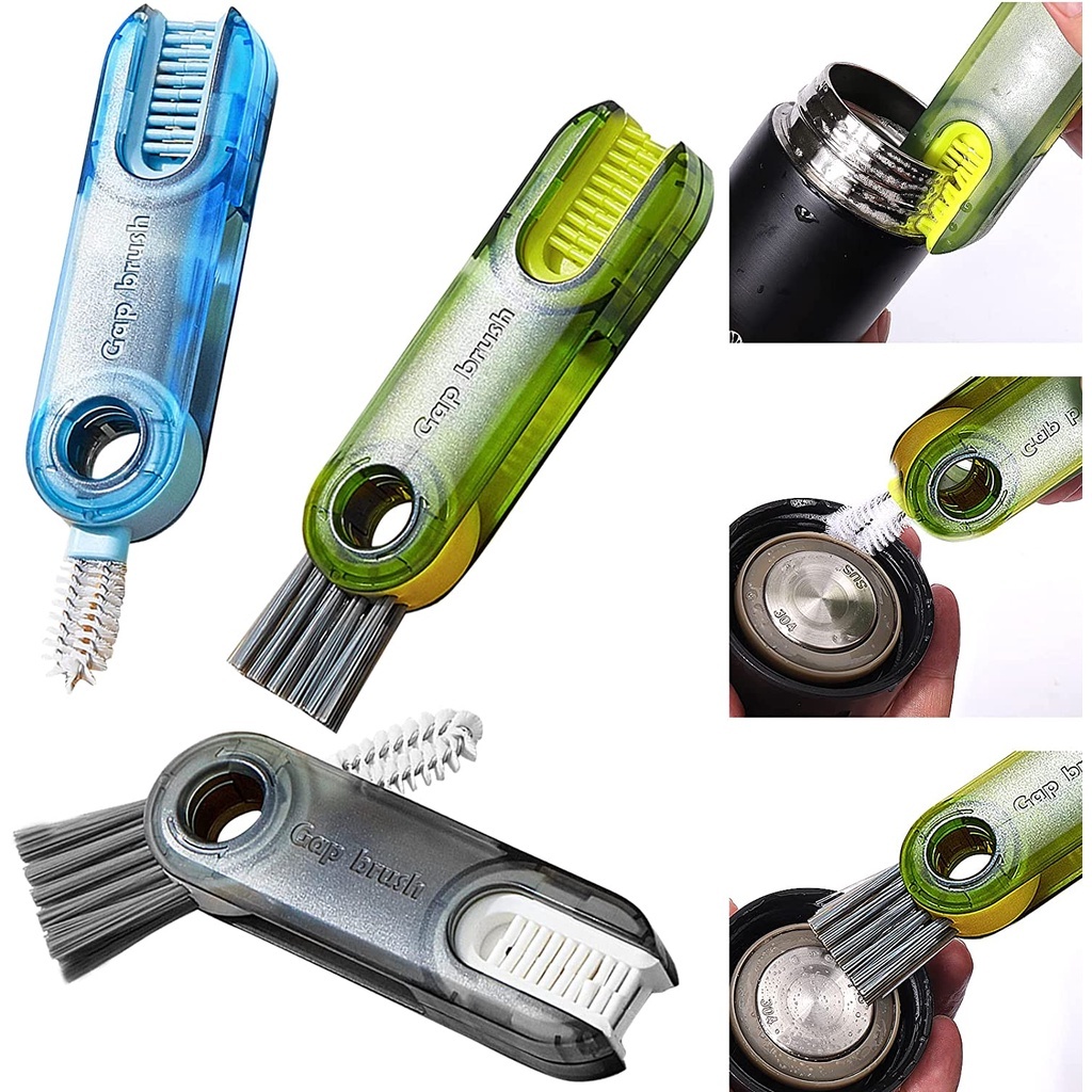 3 in 1 Tumbler Brush Cleaner Multipurpose Bottle Gap Lid Cup Cover ...