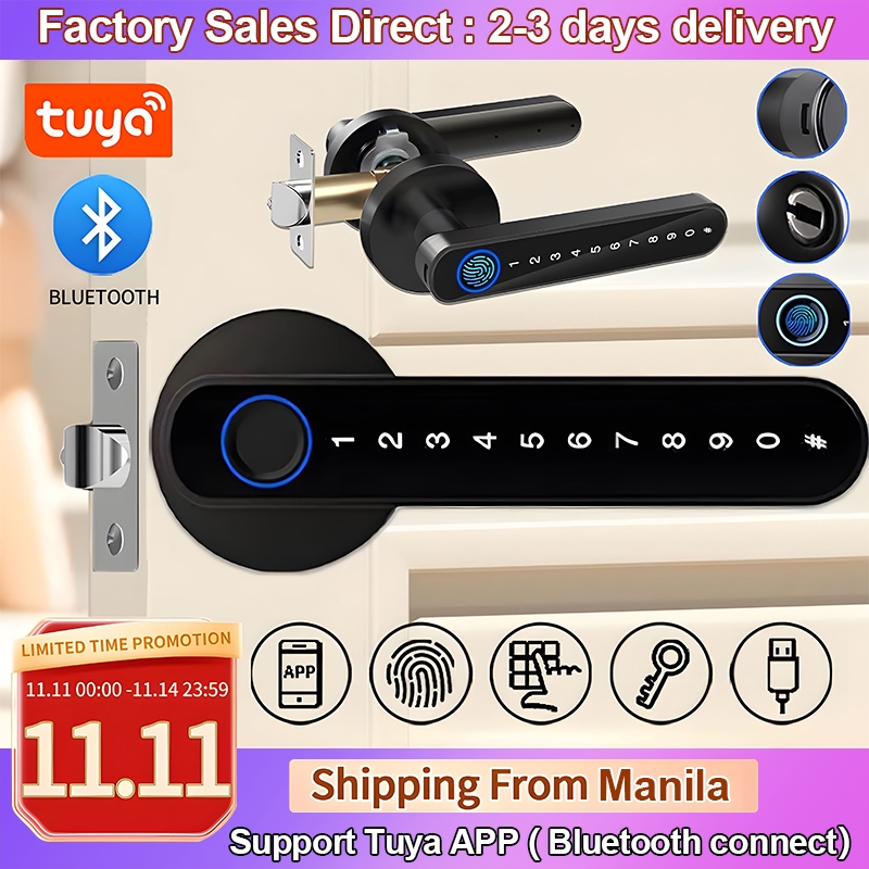 (COD) Tuya Smart Door Lock Security Electronic Lock Biometric ...