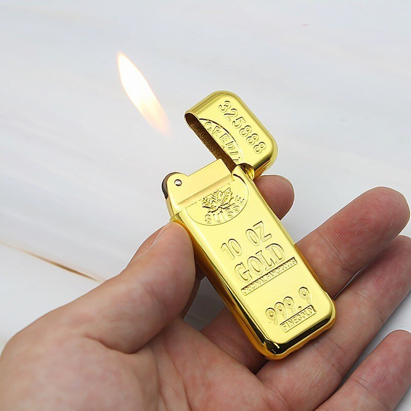 MUSCLE CLUB Gold BPlated Bar Lighter Refillable Classic Flame Handy ...
