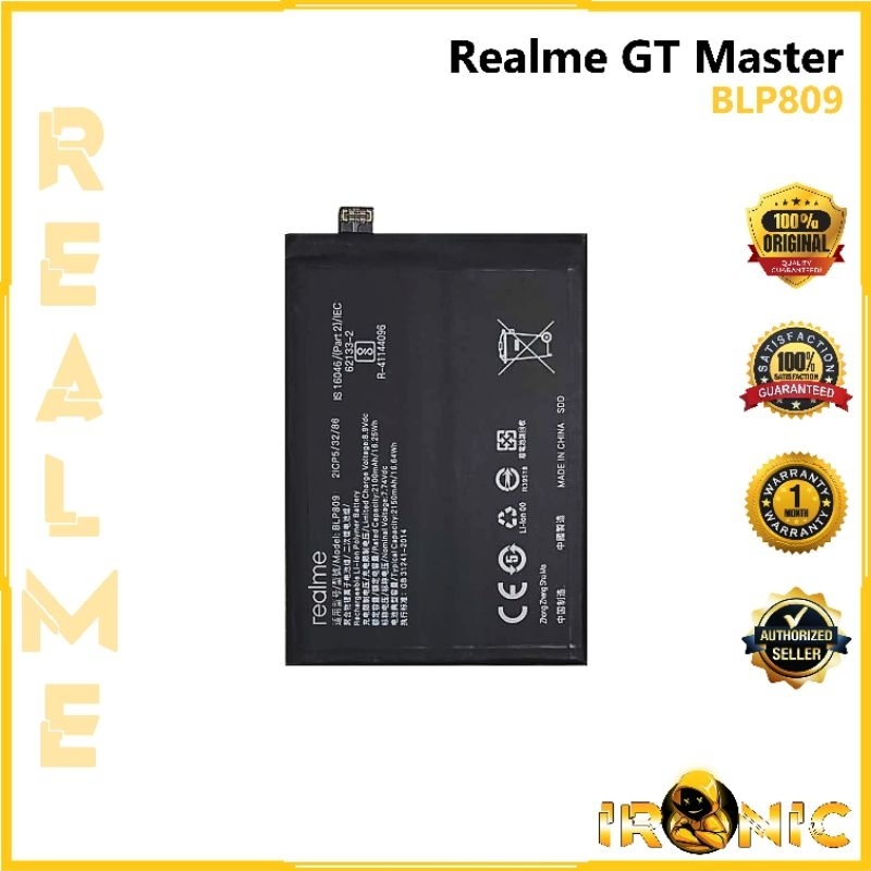 REALME GT MASTER BATTERY MODEL BLP809 Original Equipment Manufacturer ...