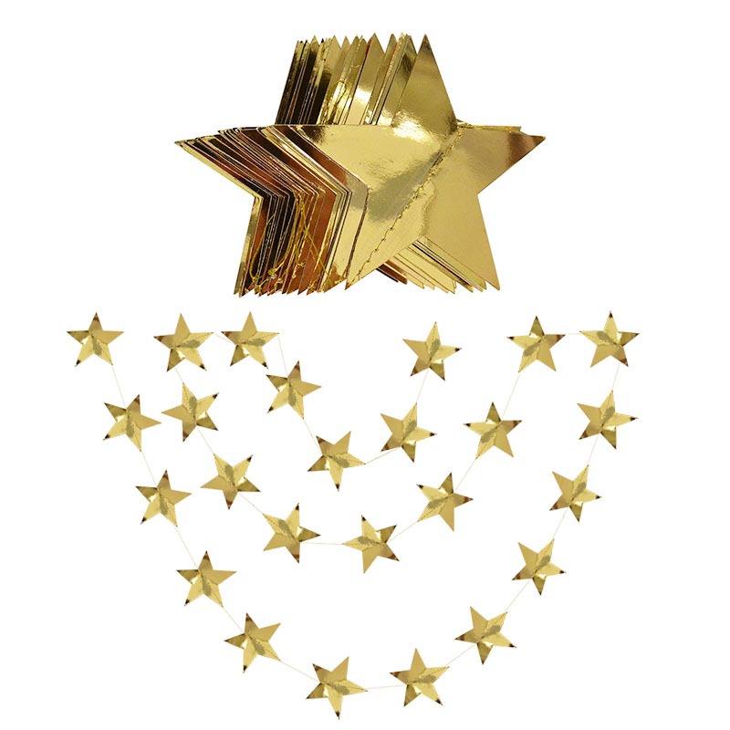 4M Gold Silver Garland Star String Banners Wedding Banner For Party ...