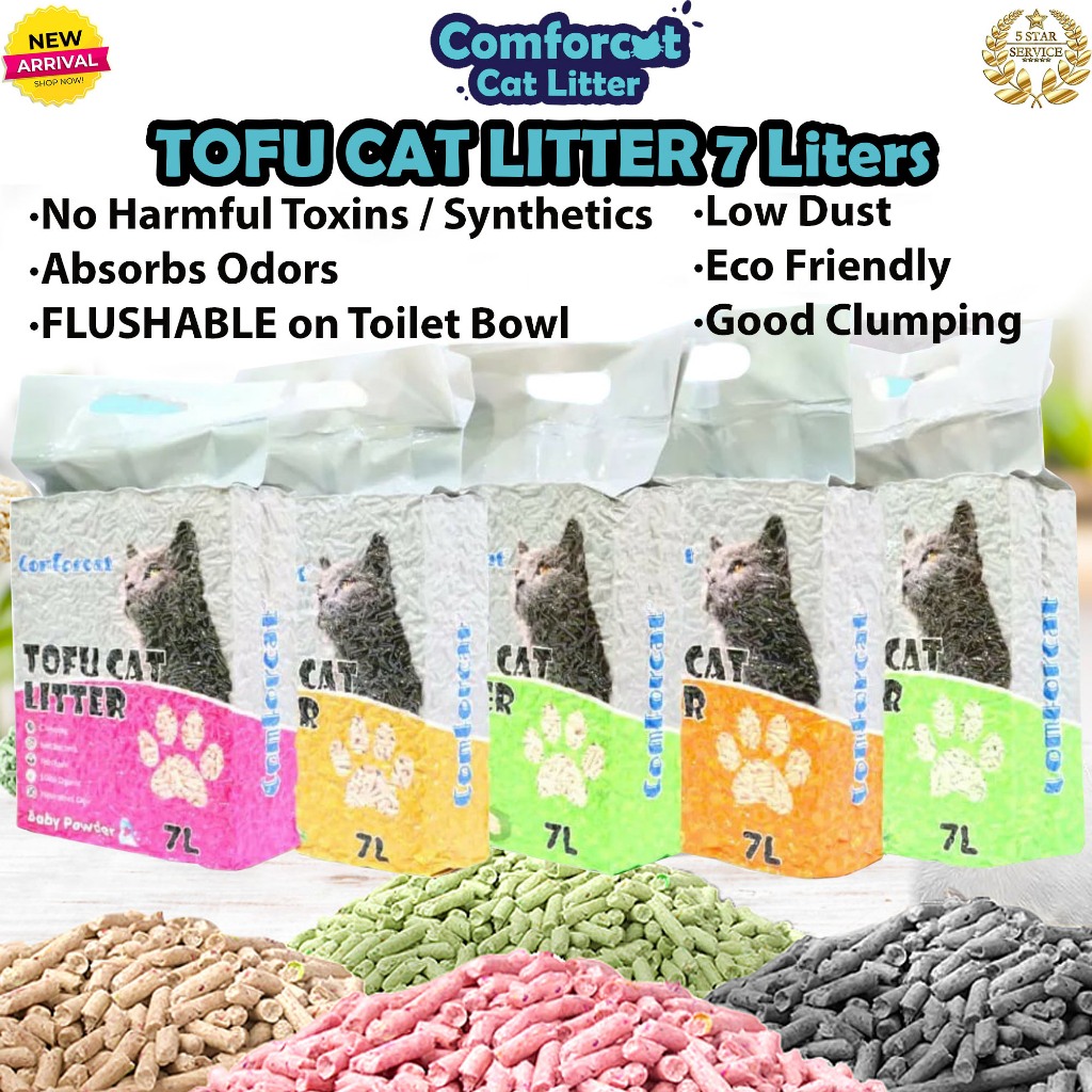 Comforcat Tofu Dog & Cat Litter 7 Liters Flushable to Toilet Type (anb ...