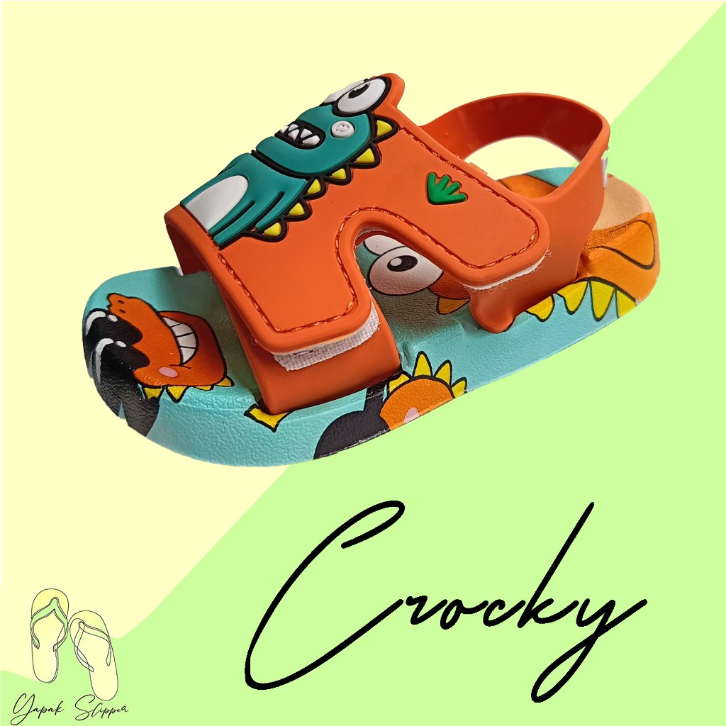 Yapak Crocky Velcro Strap Rubber Sandals for Kids Boys (Add One Size ...