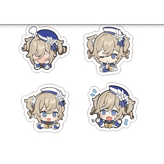 4pc/order Genshin Impact Barbara Emoji Waterproof Sticker Matte/Glossy ...