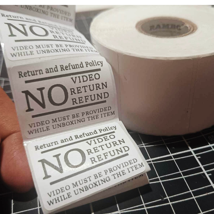 Waterproof No Video No Refund Thermal Sticker 100pcs | 500pcs Thermal ...