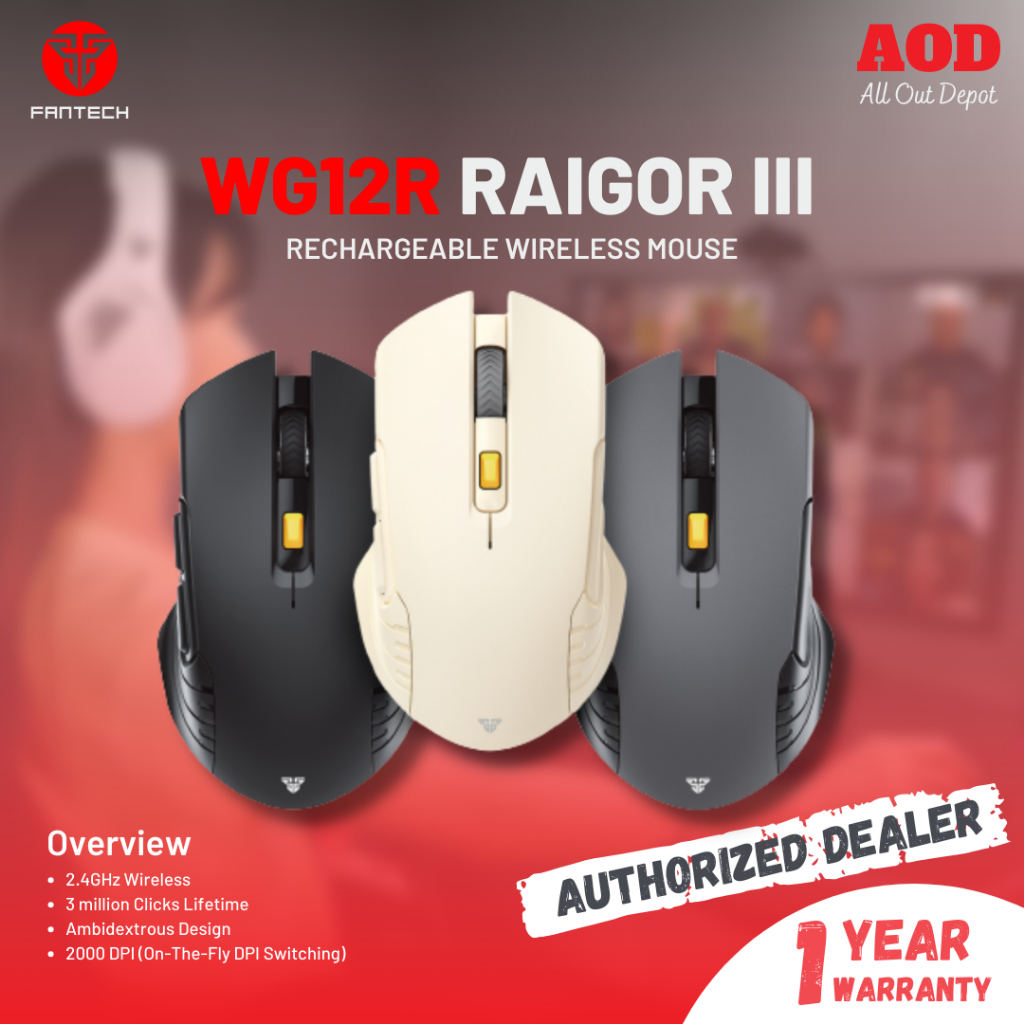 Fantech Raigor III WG12R Rechargeable 2.4 GHZ Wireless Mouse | Shopee ...