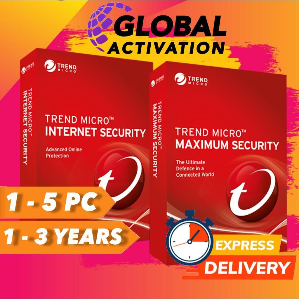 GENUINE TREND MICRO MAXIMUM SECURITY & INTERNET SECURITY ANTIVIRUS ...