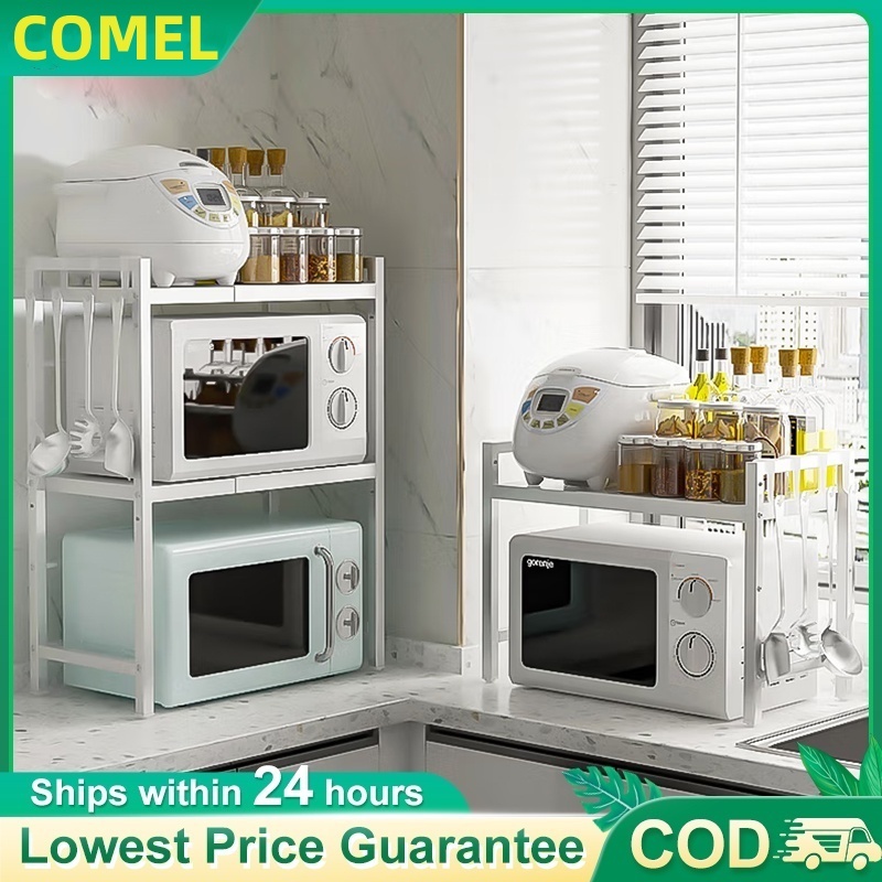 2 layer Microwave Rack Oven Rack countertop oven rack Rak Dapur Kitchen ...