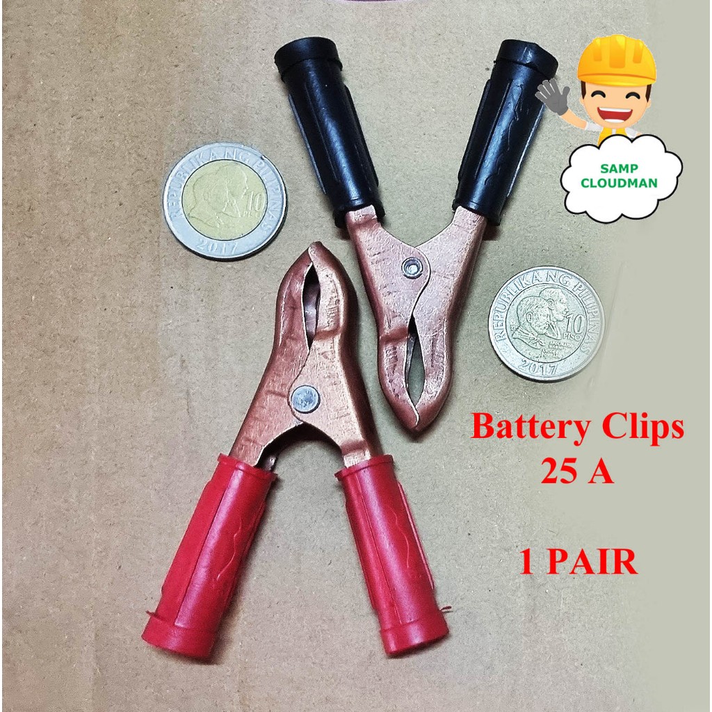Panther Battery Clamp 1 Pair 25A DC Red and Black Battery Alligator ...