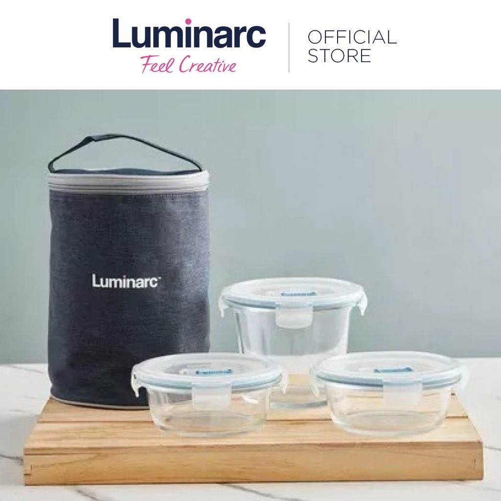 Luminarc Boite Pure Box with Bag 4pcs Food storage set with Lunch Bag ...