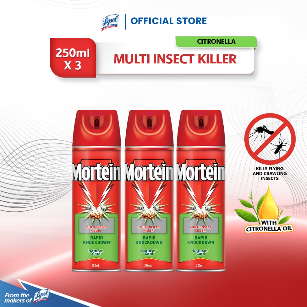 Mortein Multi Insect Killer Spray with Citronella Oil 250ml Triple Pack ...