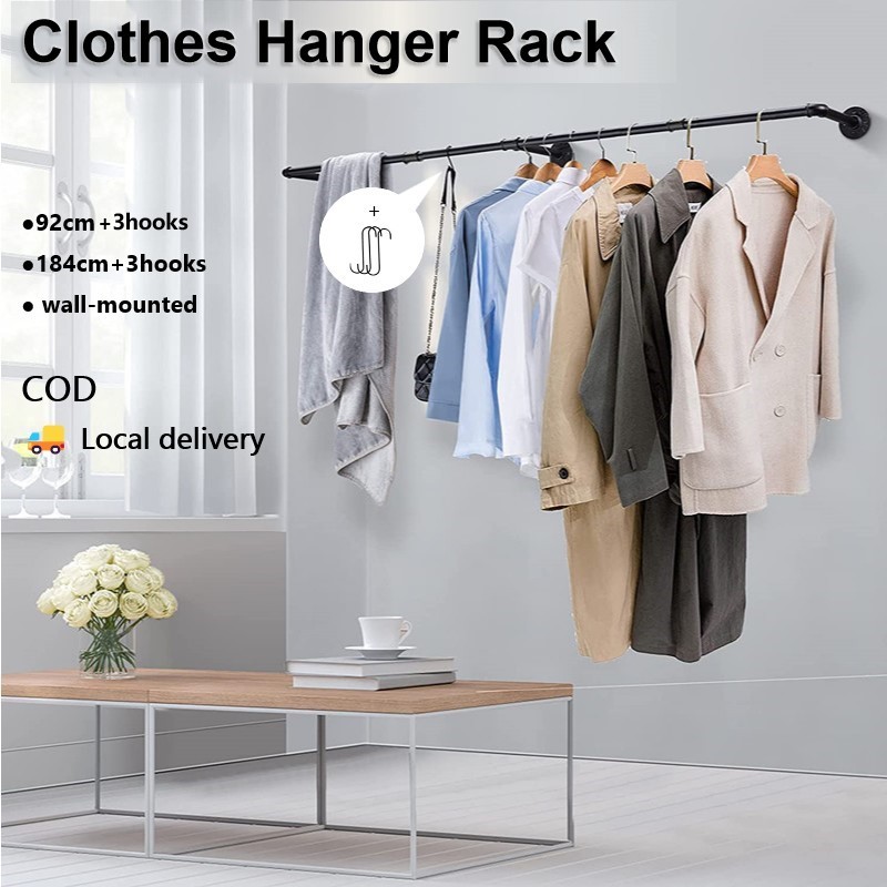 Wall Hanger Clothes Rack Metal Multi-purpose Hanging Rod Organizer Rack ...