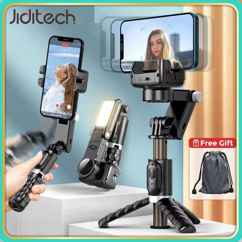 Jiditech Phone Stabilizer Gimbal Fill Light and Tripod Smart Tracking ...