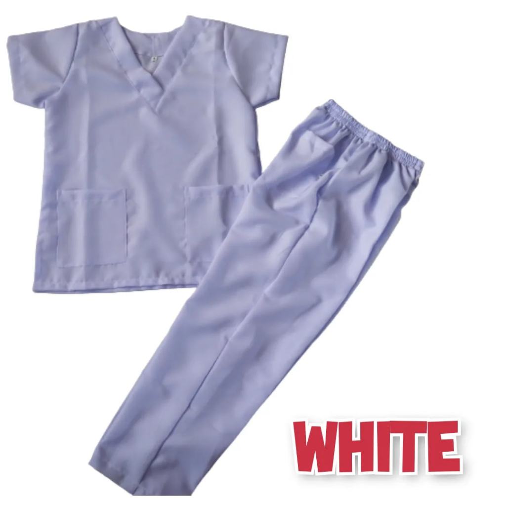 QUALITY WHITE SCRUB SUIT TERNO UNISEX// MEDICAL UNIFORM | Shopee ...