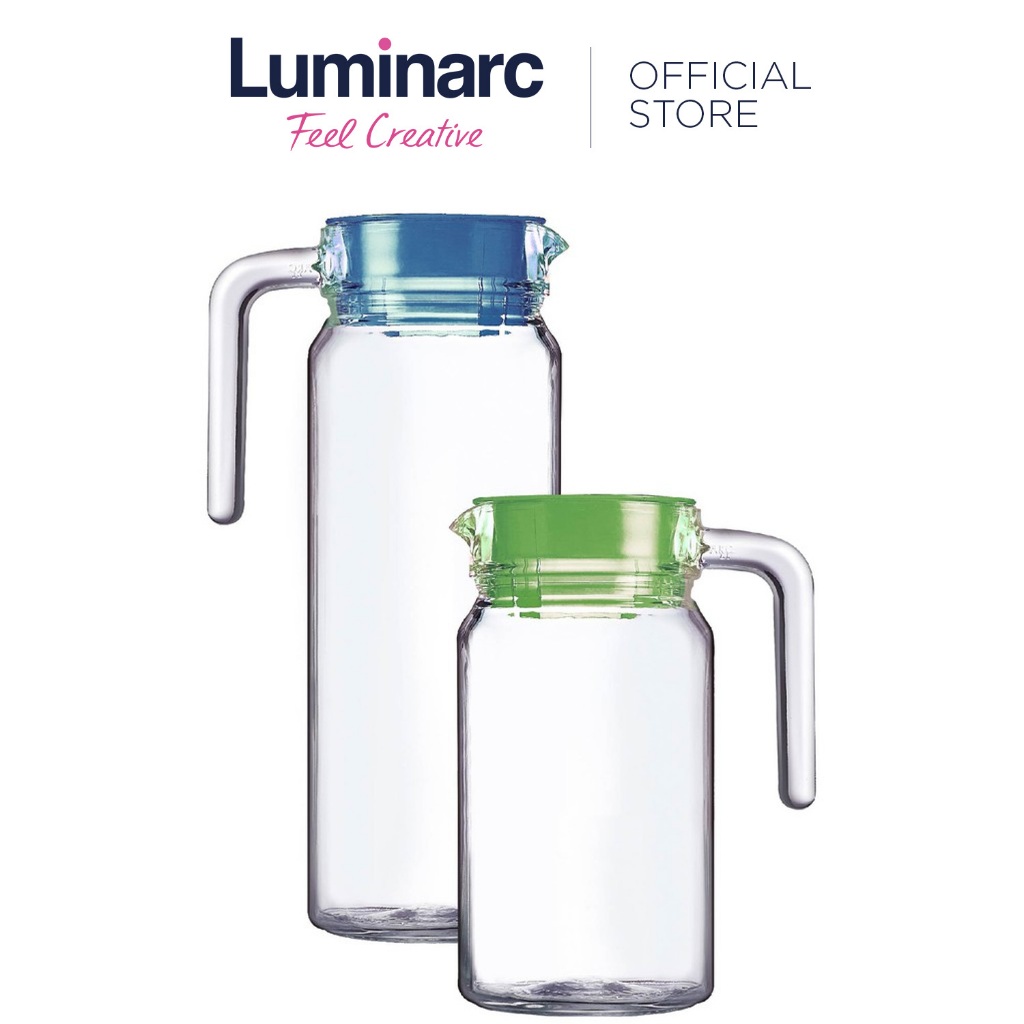 Luminarc 2pc Rotterdam Heat Resistant Water Jug Glass Pitcher | Shopee ...