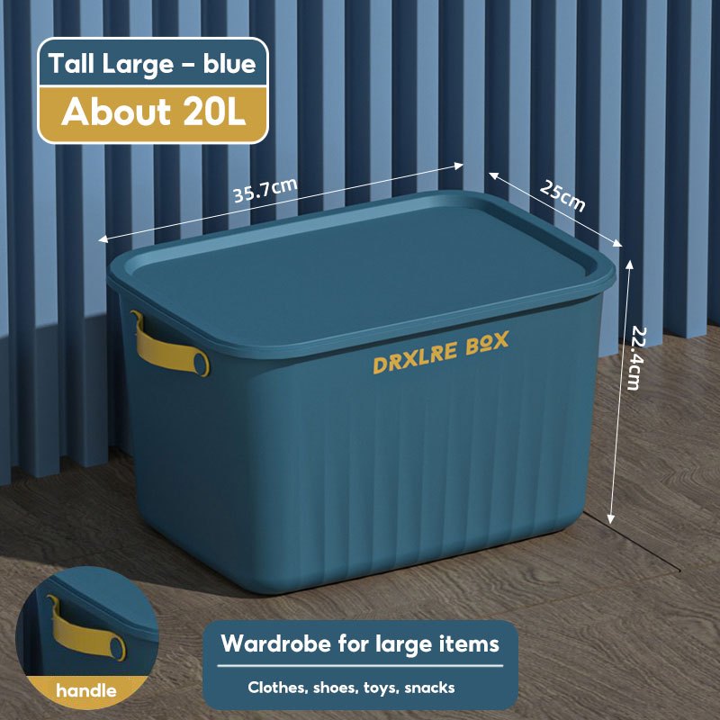 BINCOO Storage Box Plastic Container Basket with Cover for Tidy Desktop ...