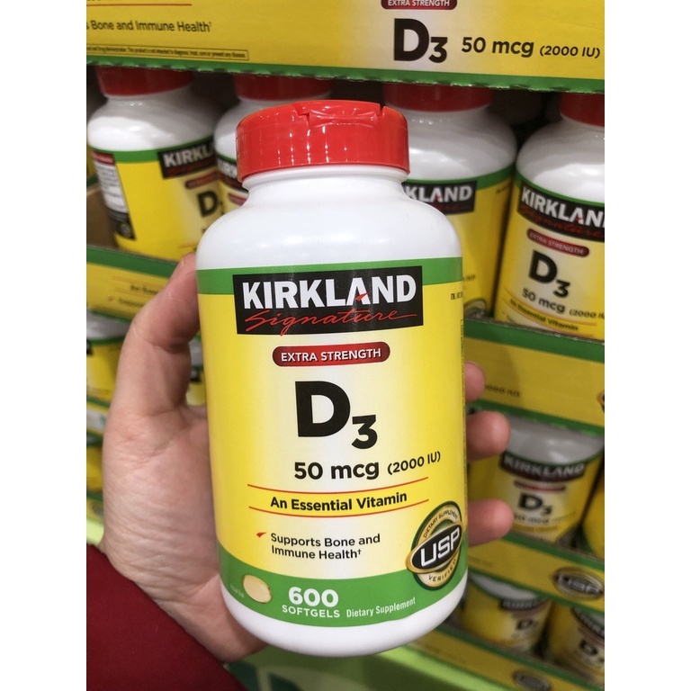 Kirkland Vitamin D3 50 mcg 2000 IU 600 Softgels EXP March 2024 | Shopee Philippines