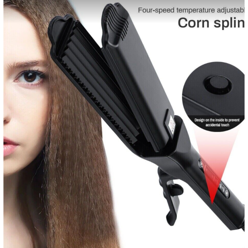 Hair Crimper Curling Iron Wand Ceramic Corrugated Wave Corn Irons Wave ...
