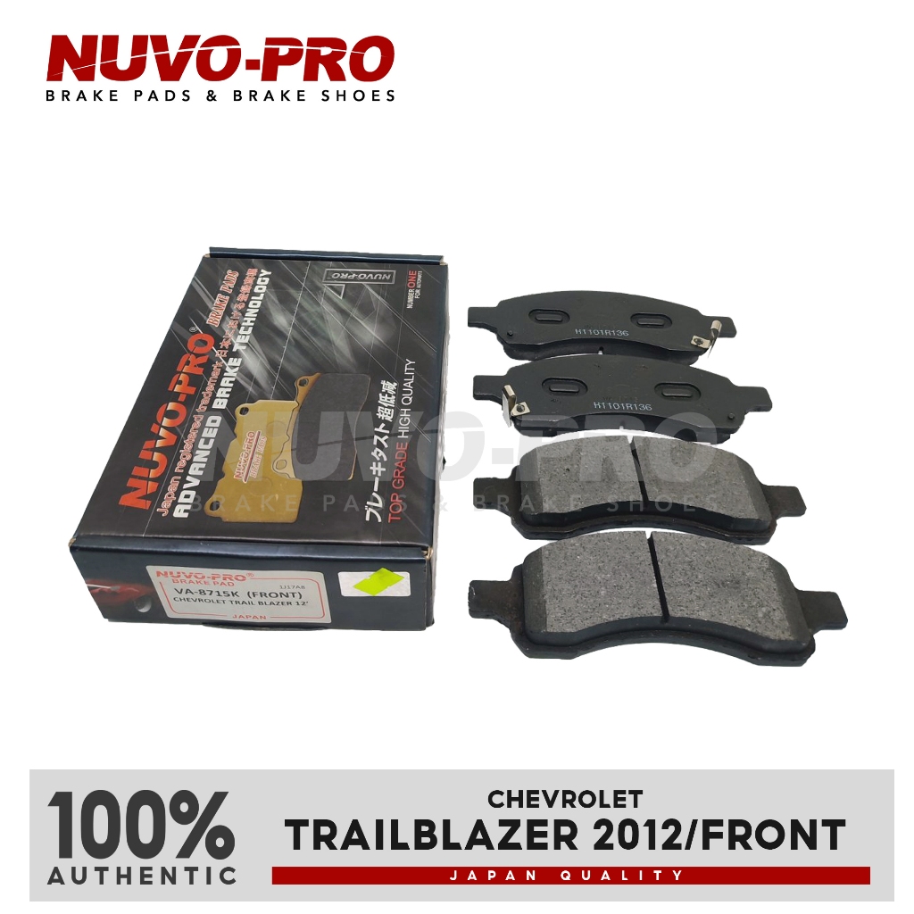 NUVO BRAKE PAD CHEVROLET TRAILBLAZER FRONT 2012 VA-8715K 1pc | Shopee Philippines
