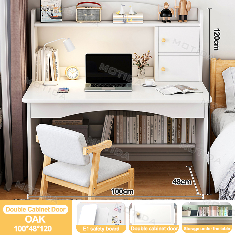 Study Table With Drawer Computer desk desktop home desk bookcase combination office writing desk ...